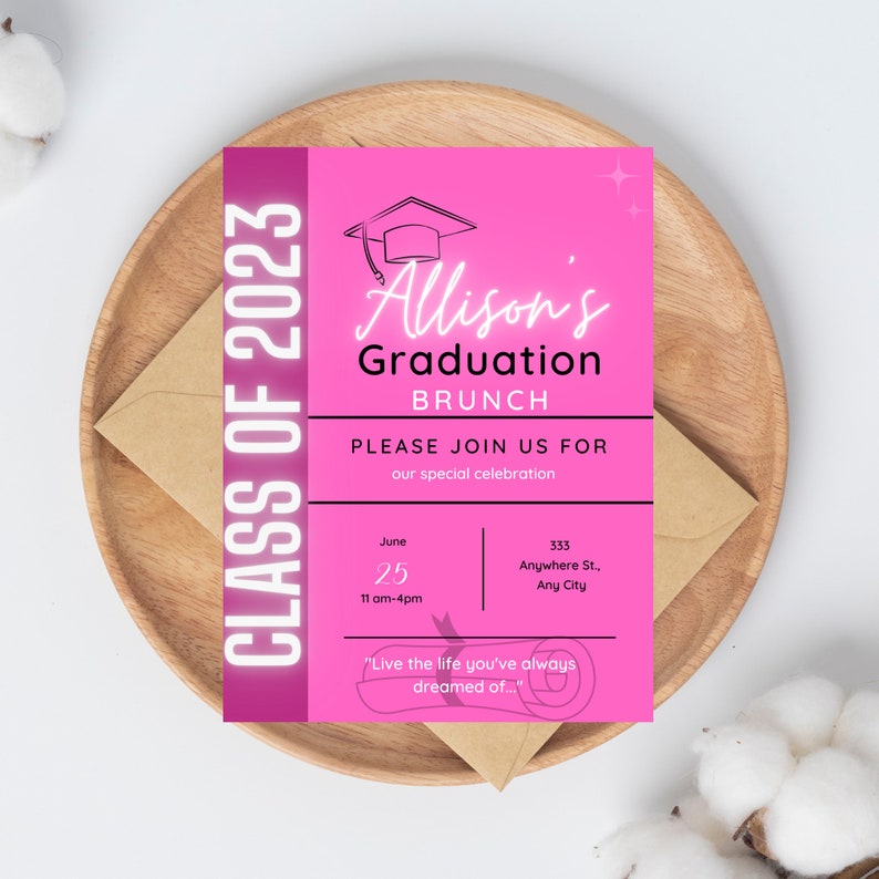 Editable 2023 Pink Barbie Themed Graduation Brunch or Dinner - Etsy