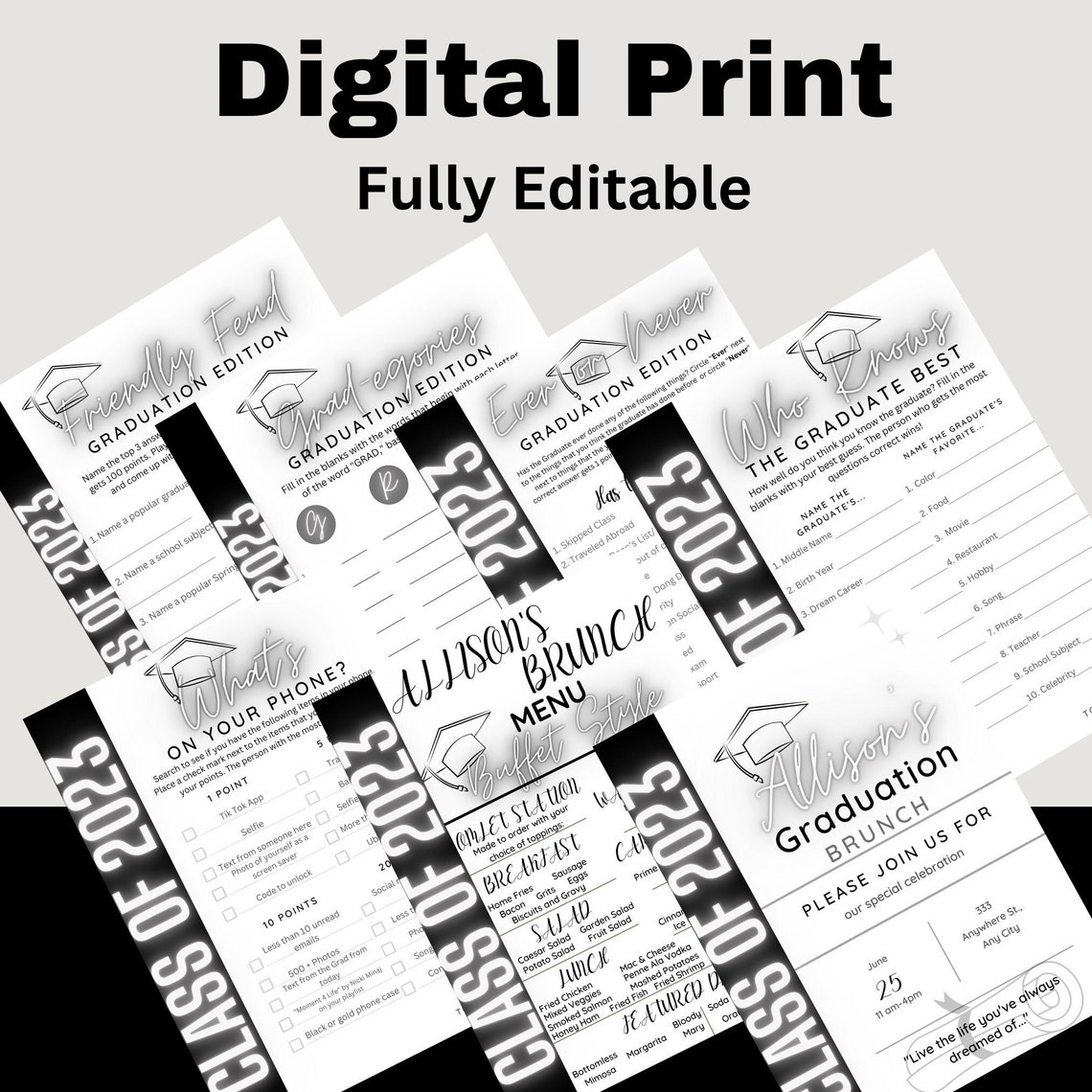 Editable 2023 Graduation Bundle Printable Graduation Bundle - Etsy