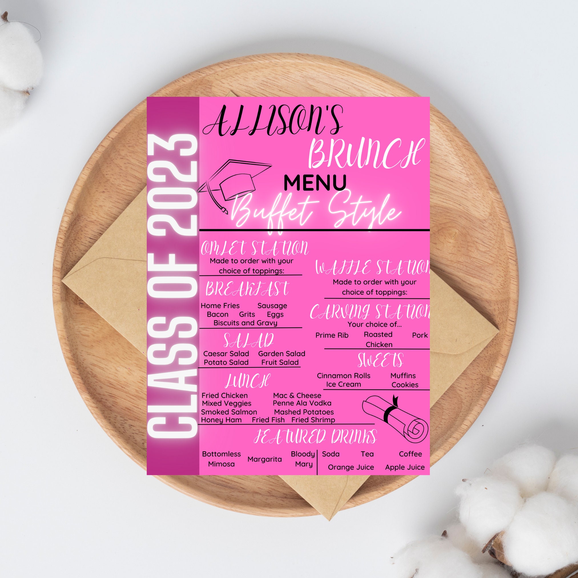 Editable 2023 Pink Barbie Themed Graduation Brunch or Dinner - Etsy ...