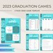 Editable 2023 Graduation Party Games Bundle, 5 Graduation 1 Sided ...