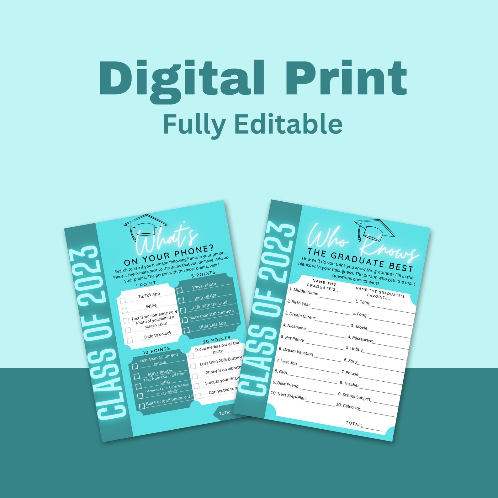 Editable 2023 Graduation Party Games Bundle 5 Graduation 1 - Etsy