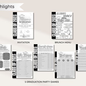 Editable 2023 Graduation Bundle, Printable Graduation Bundle With Games ...