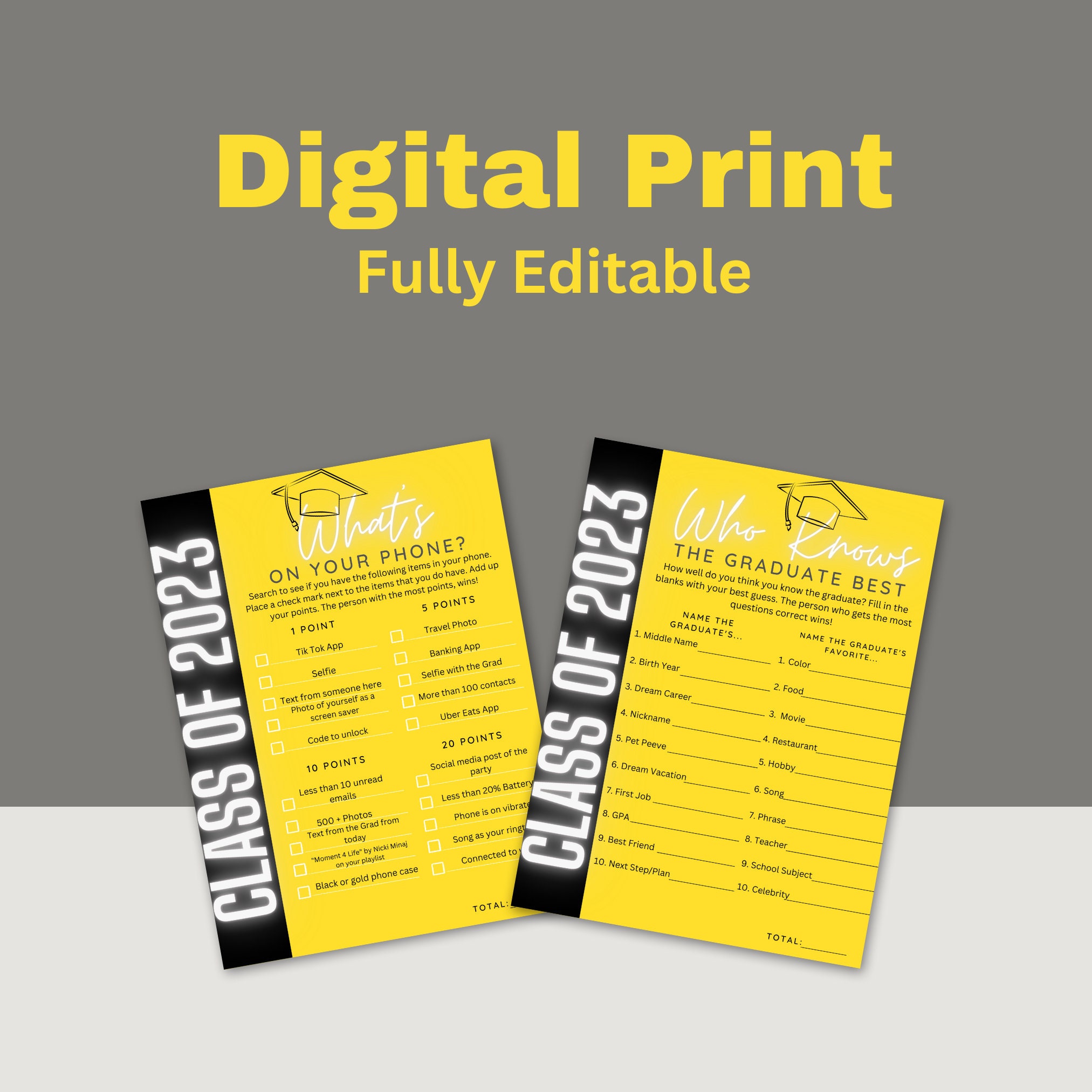 Editable 2023 Graduation Party Games Bundle 5 Graduation 1 - Etsy Editable 2023 Graduation Party Games Bundle 5 Graduation 1 - Etsy