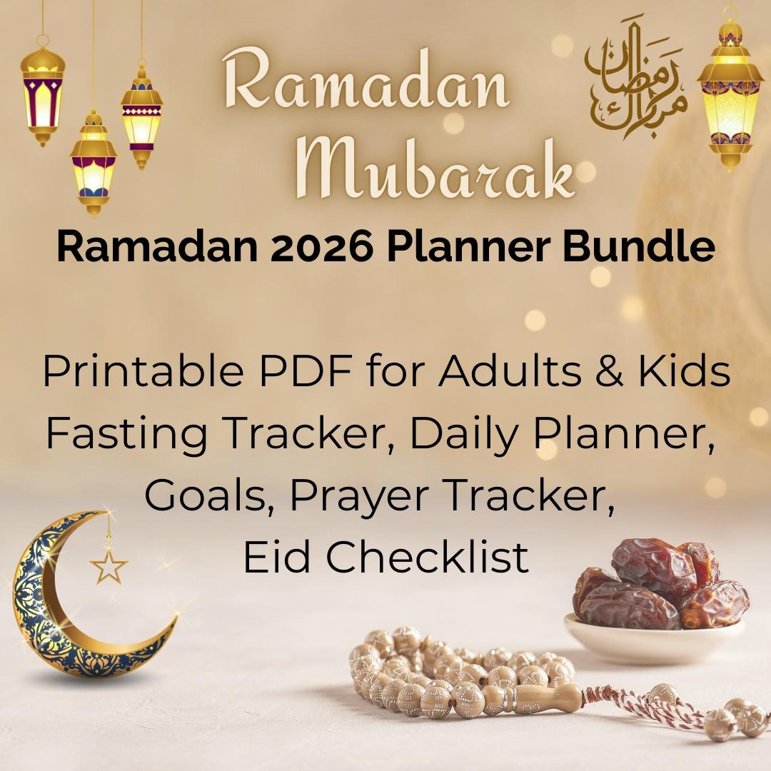 Ramadan 2026 Planner Bundle - Printable PDF for Adults & Kids - Fasting ...