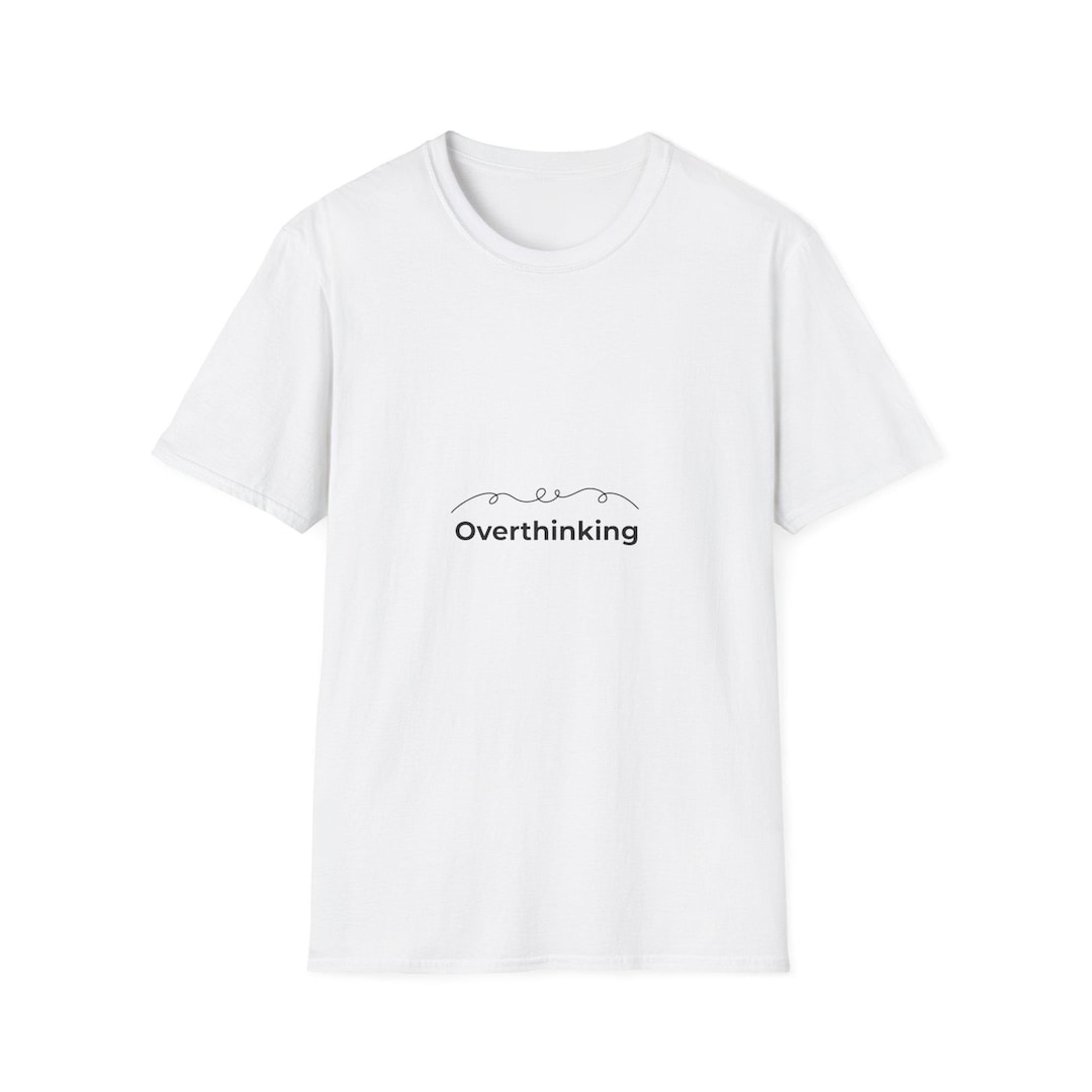 Overthinking T-shirt | Minimal Line Art Tee | Cute Script Graphic Shirt ...