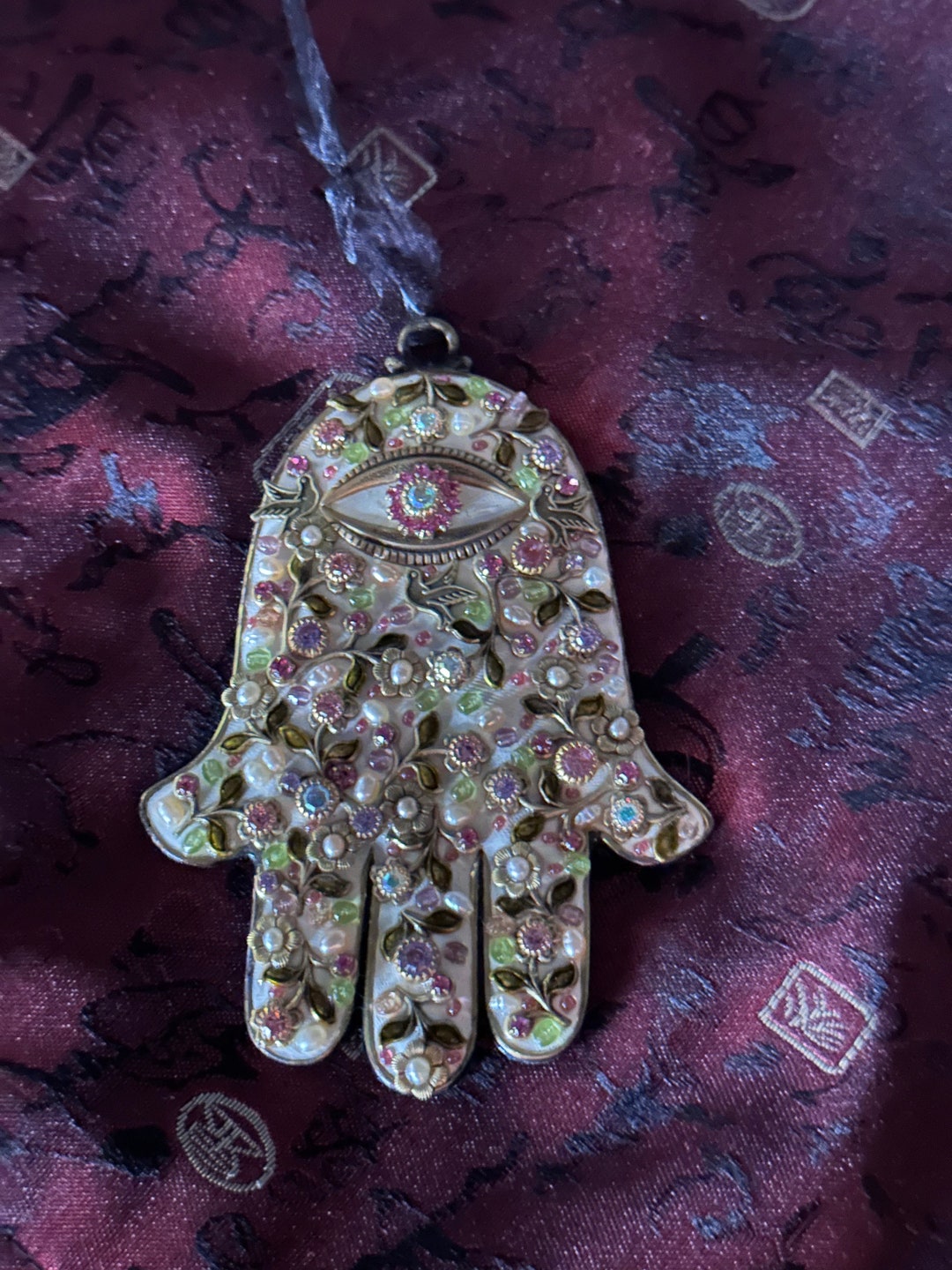 Michael Golan Hamsa Gemstones and Indigo Swarovski Crystal , Glass ...