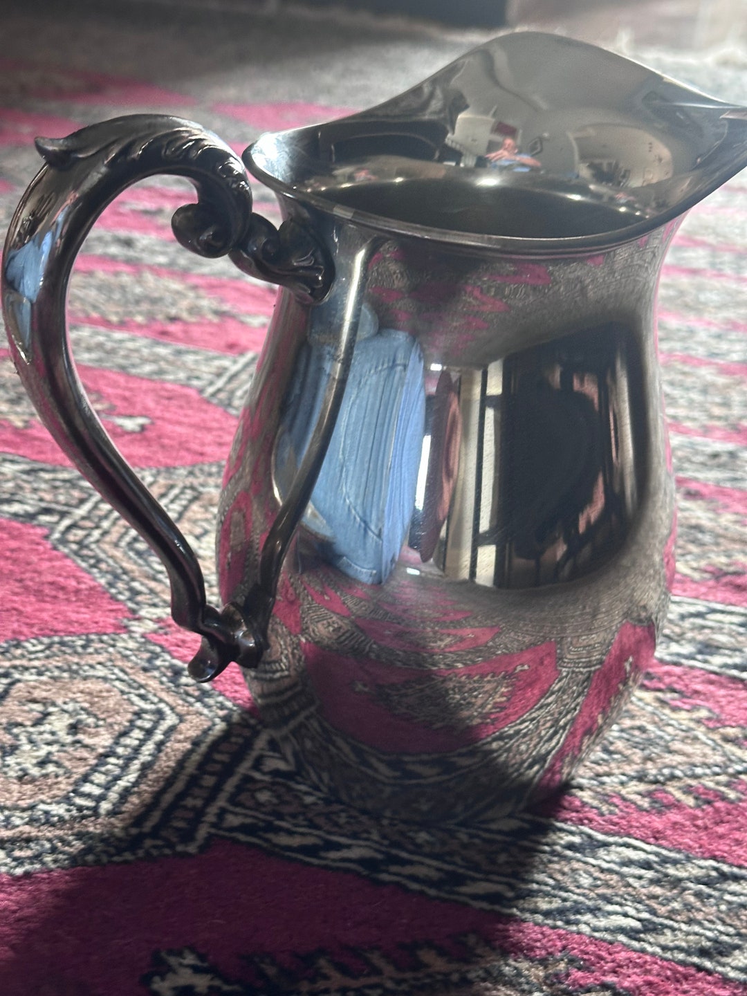 Crescent Silver Plated Water Pitcher - Etsy
