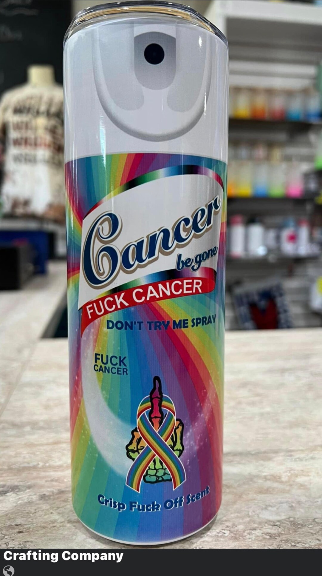 Fuck Cancer Spray 20 Oz Tumbler With Rubber Bottom and Straw FAST ...