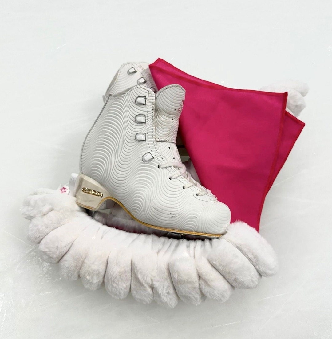 Fluffy Ice Skate Blade Soakers: Fur Skate Guards, Heart Carabiner - Etsy