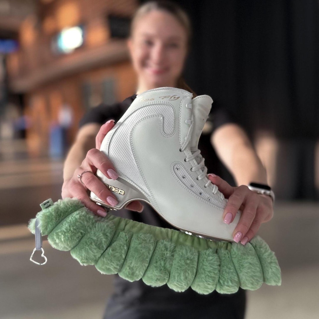 Pistachio Fluffy Ice Skate Soakers: Figure Skating Blade Covers - Etsy