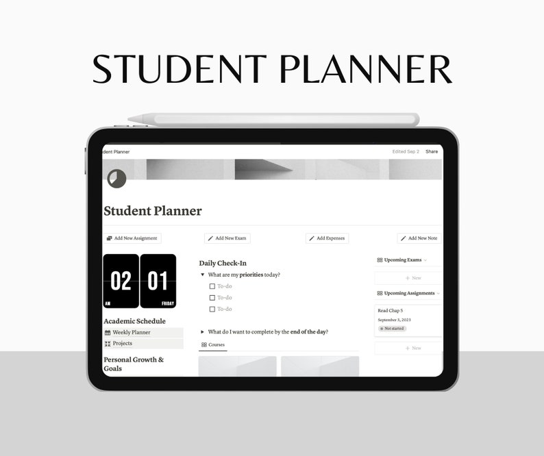 Notion Student Planner, Digital Academic Success Organizer, Life ...