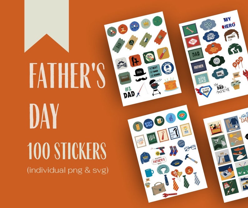 Father's Day Printable Stickers Gift for Dad Dad - Etsy