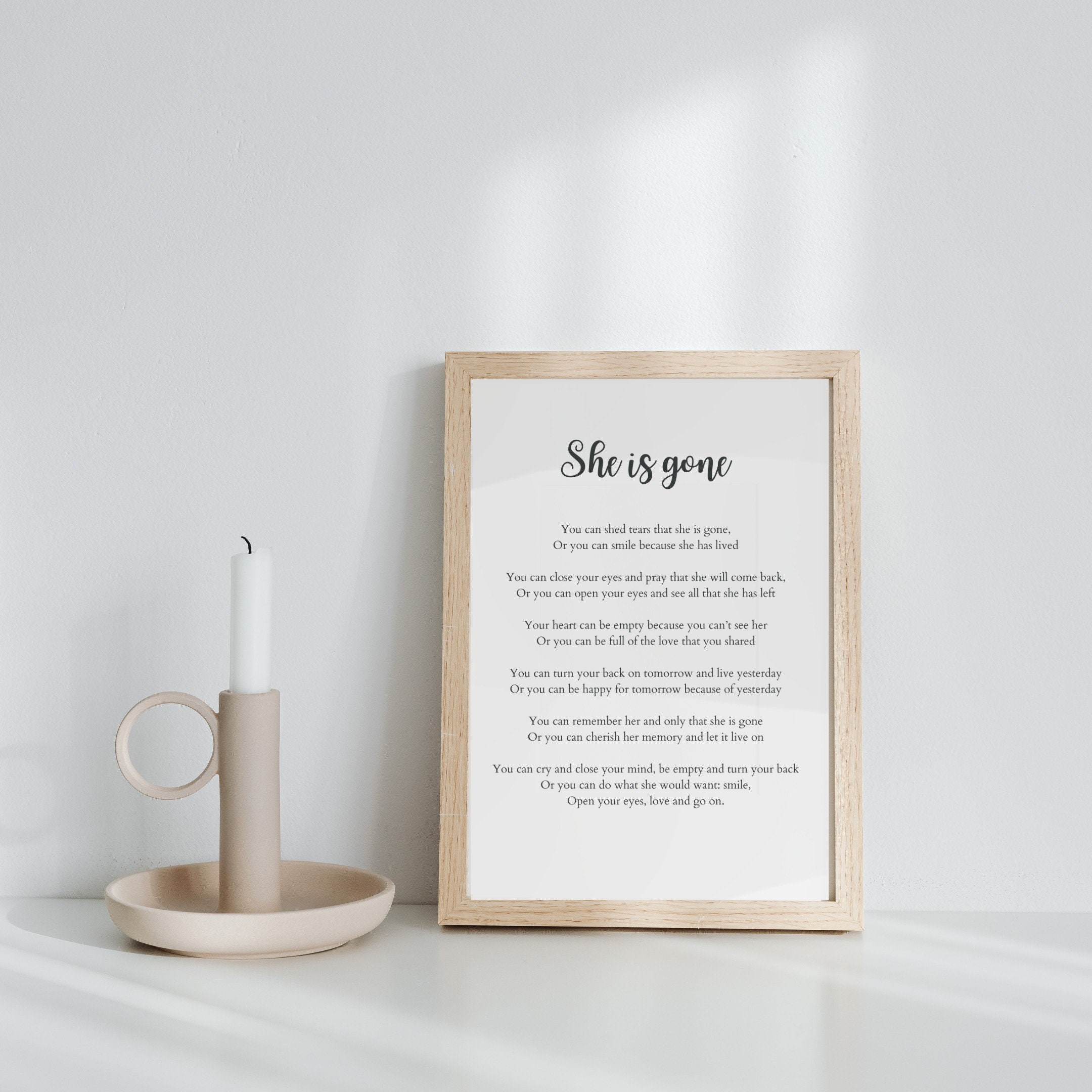 Funeral Poem Print, Memorial Remembrance Gift (5x7, 8x10, 11x14) - Etsy