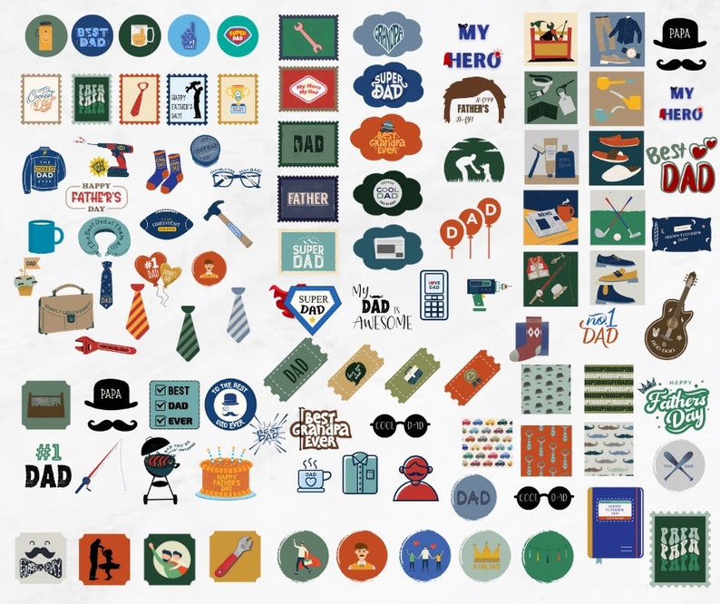 Father's Day Printable Stickers Gift for Dad Dad - Etsy