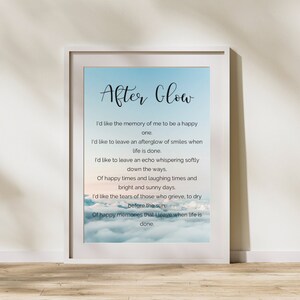 After Glow, Funeral Poem, in Loving Memory, Embracing Memories ...