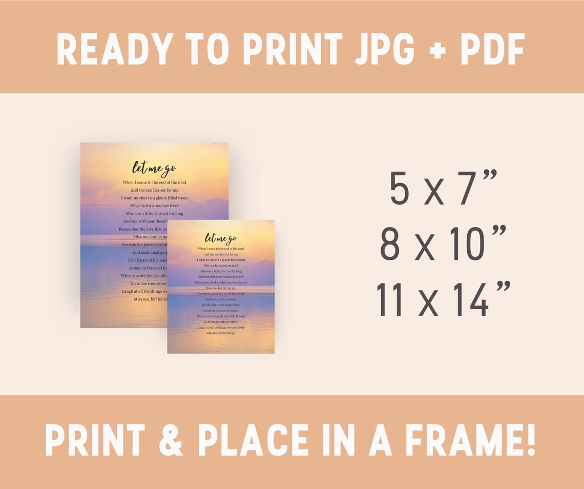 Miss Me but Let Me Go, Funeral Poem, in Loving Memory, Embracing ...