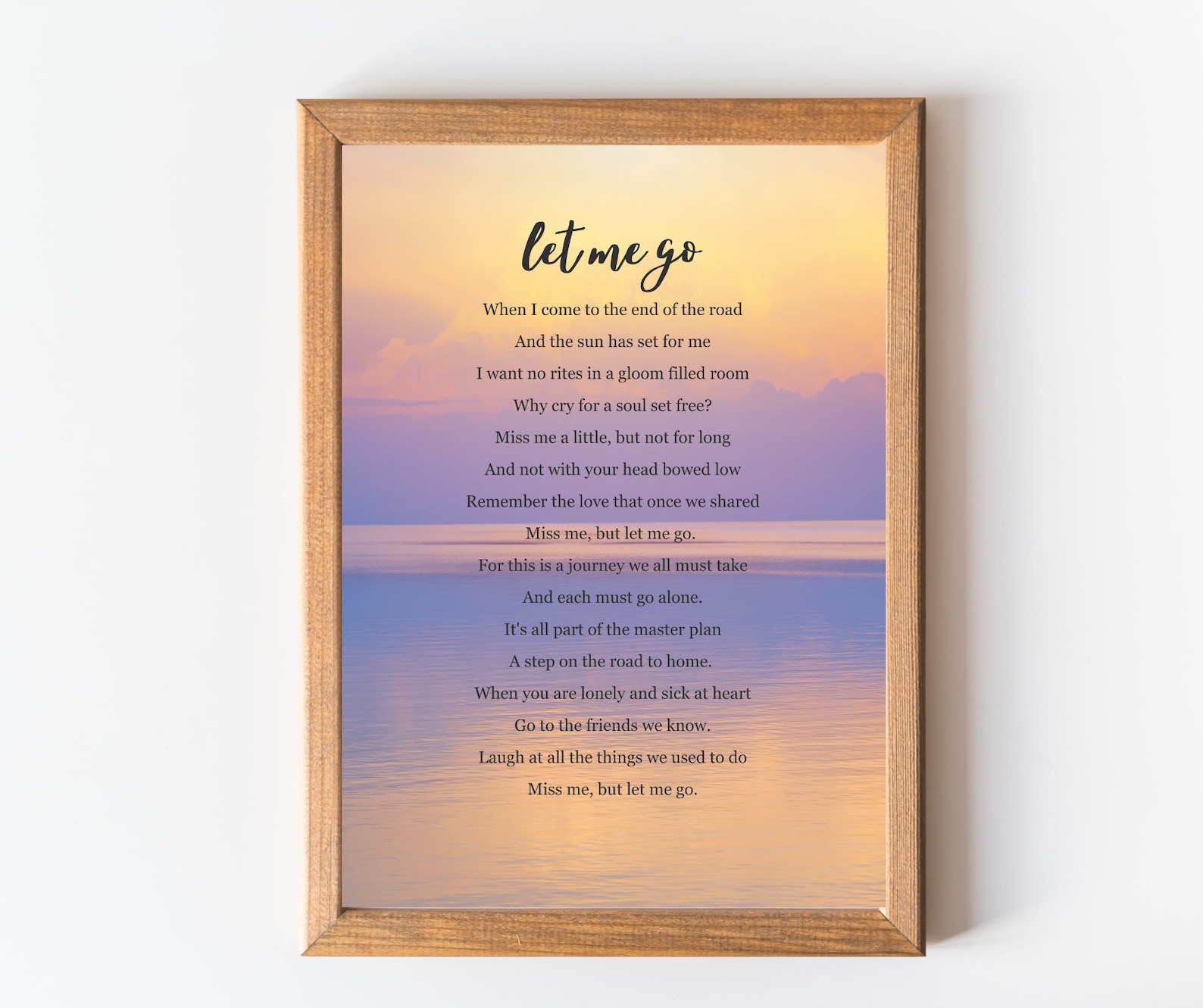 Miss Me but Let Me Go, Funeral Poem, in Loving Memory, Embracing ...