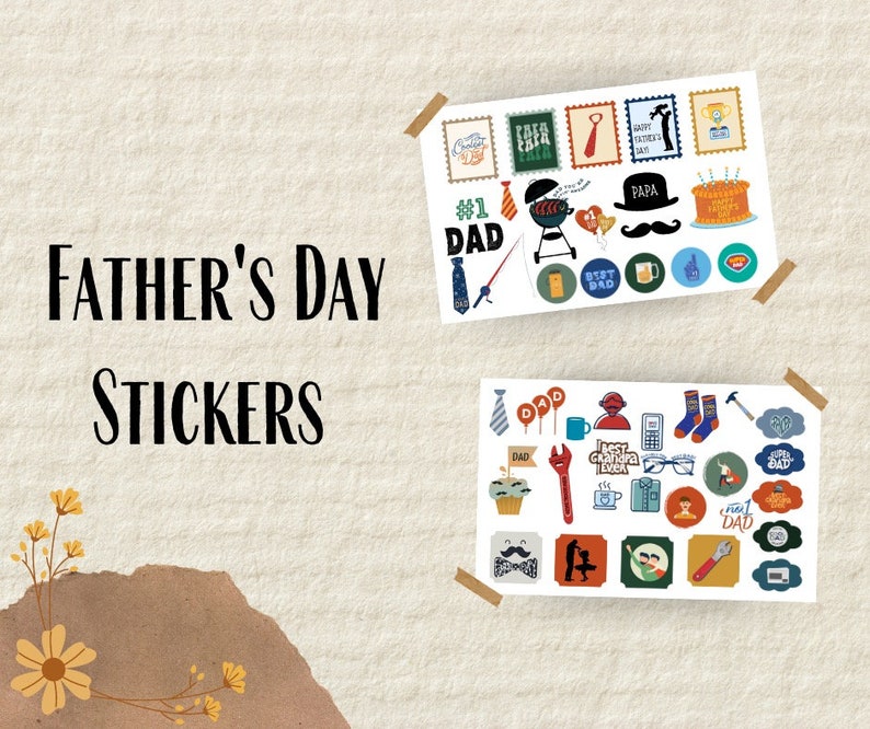 Father's Day Printable Stickers Gift for Dad Dad - Etsy