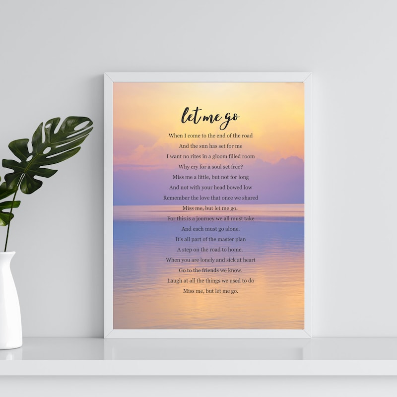 Miss Me but Let Me Go Poem - Etsy