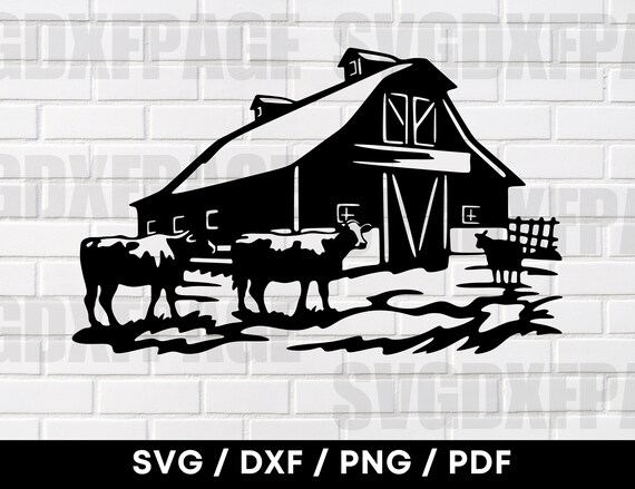 Silhouette De Scène De Ferme