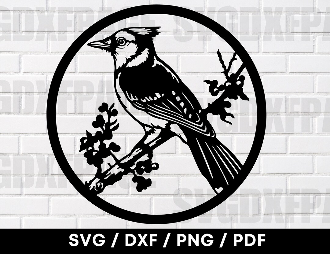 Blue Jay Scene SVG PNG DXF, Blue Jay Png, Blue Jay Silhouette, Dxf ...