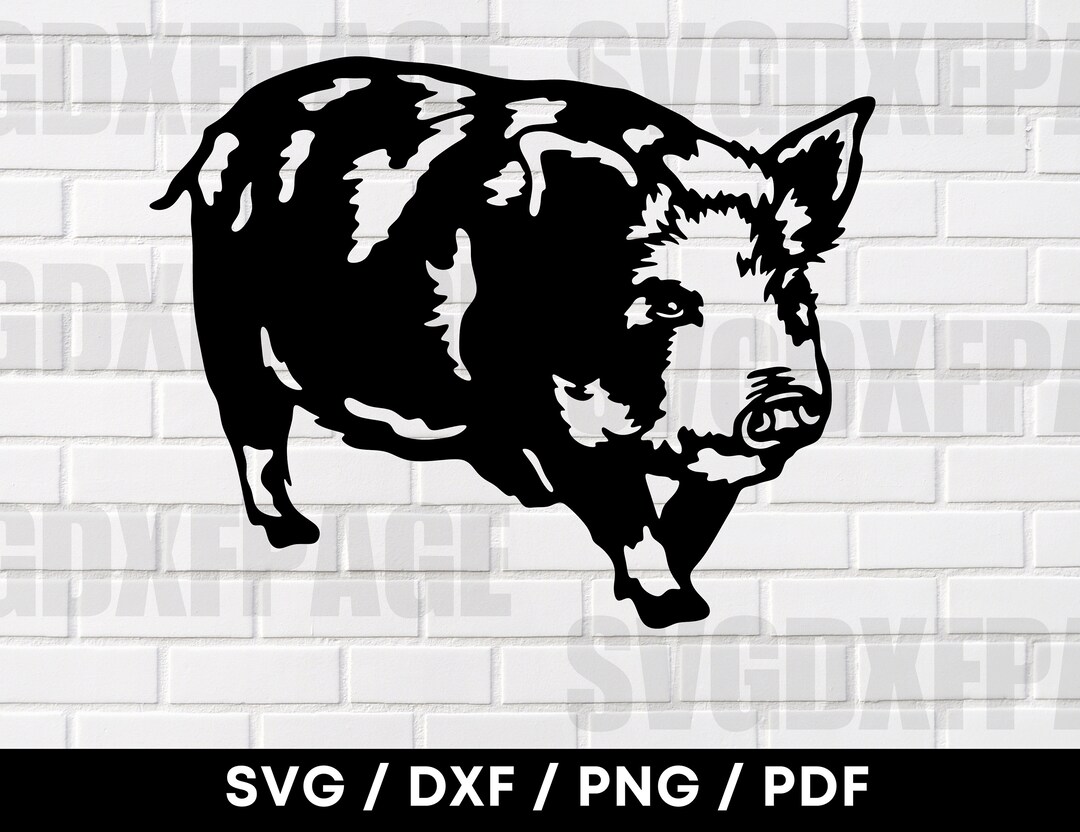 Kune Kune Pig DXF SVG PNG, Pig Svg, Pig Png, Pig Svg, Pig Silhouette, Dxf Files for Plasma, Cnc ...