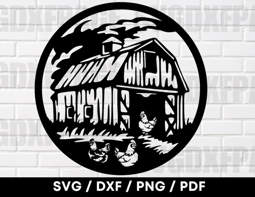 Chickens on the Farm SVG PNG DXF, Chicken Svg, Chicken Svgs, Chicken ...