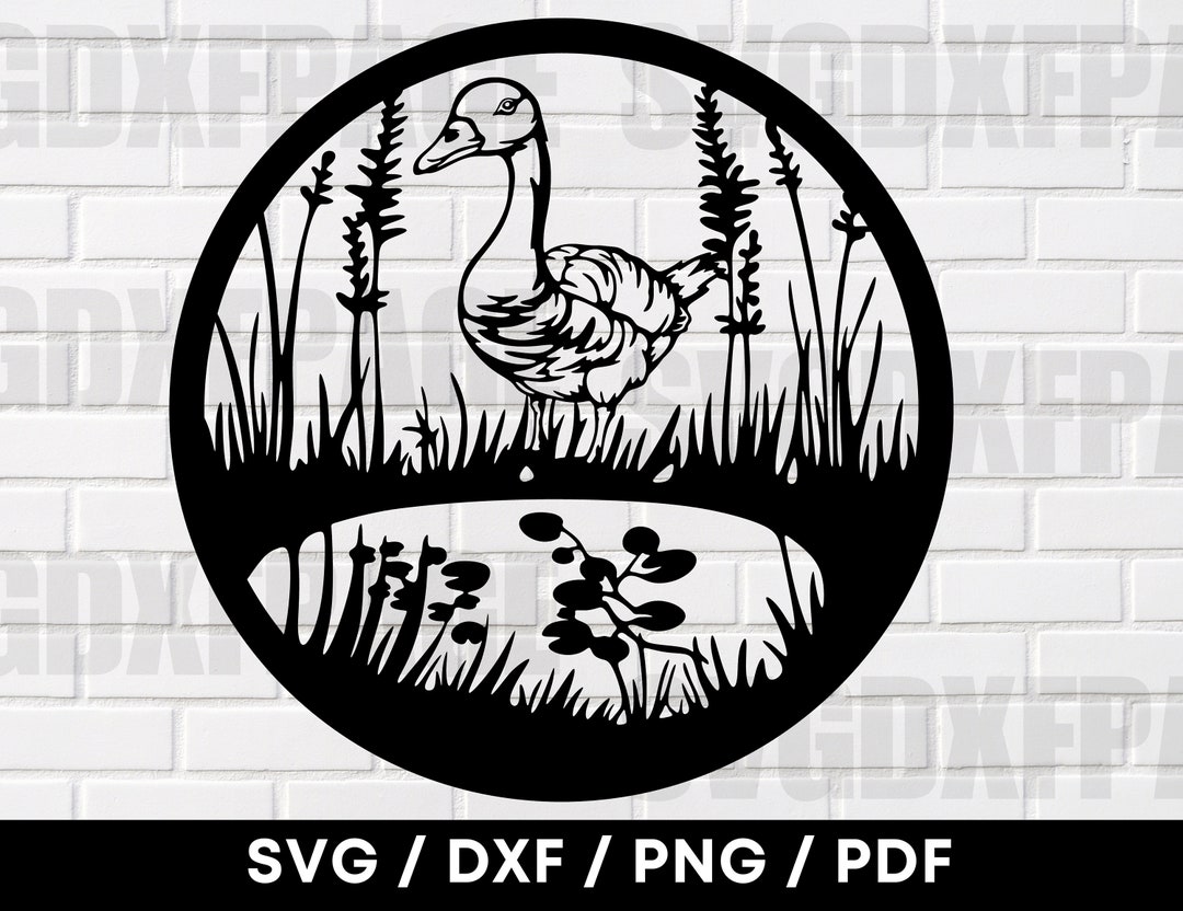 Goose Scene DXF SVG PNG, Goose Cut Files, Dxf Files for Plasma, Farm ...