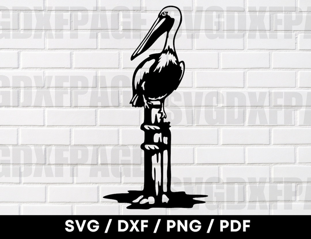 Pelican Scene Dxf PNG SVG, Pelican Silhouette, Pelican Clipart, Pelican ...