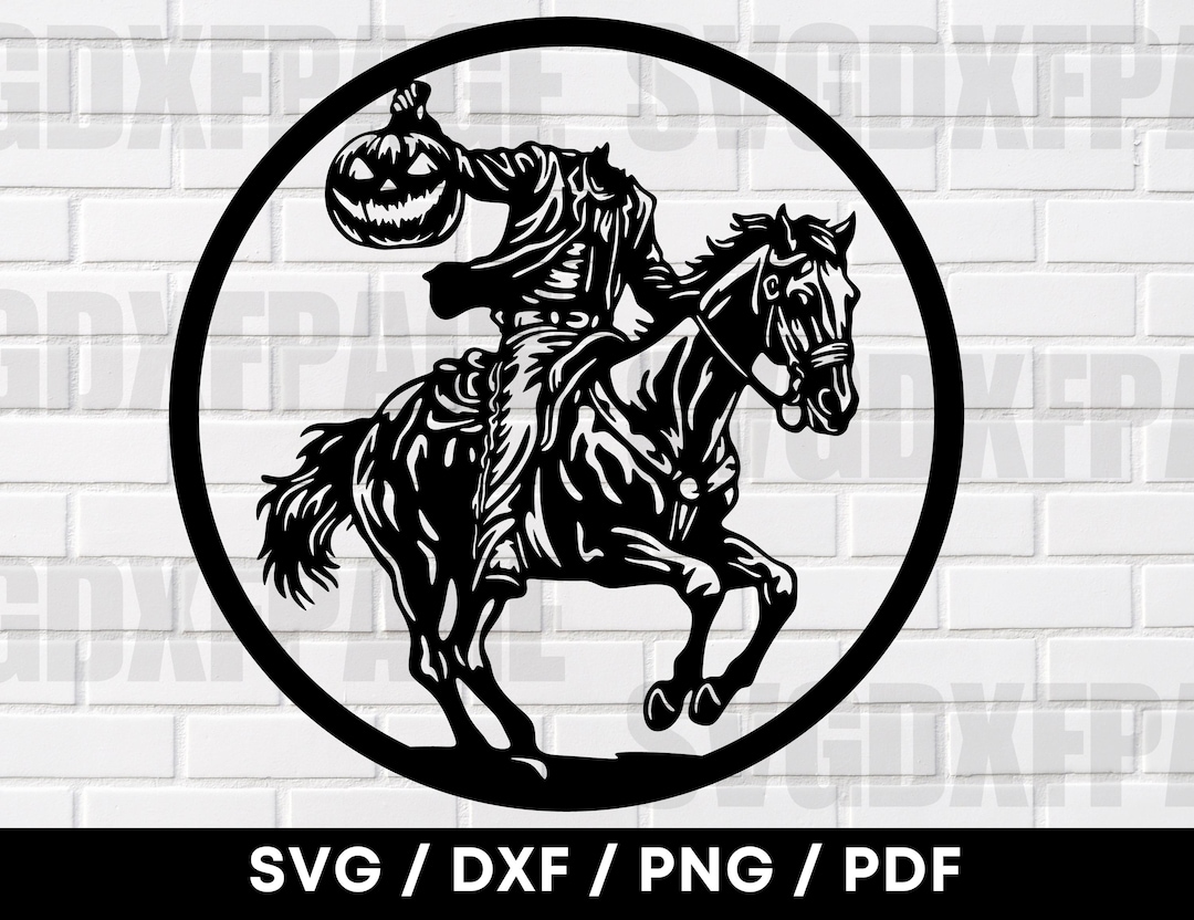 Headless Horseman SVG PNG DXF, Halloween Svg, Headless Horseman Clipart ...
