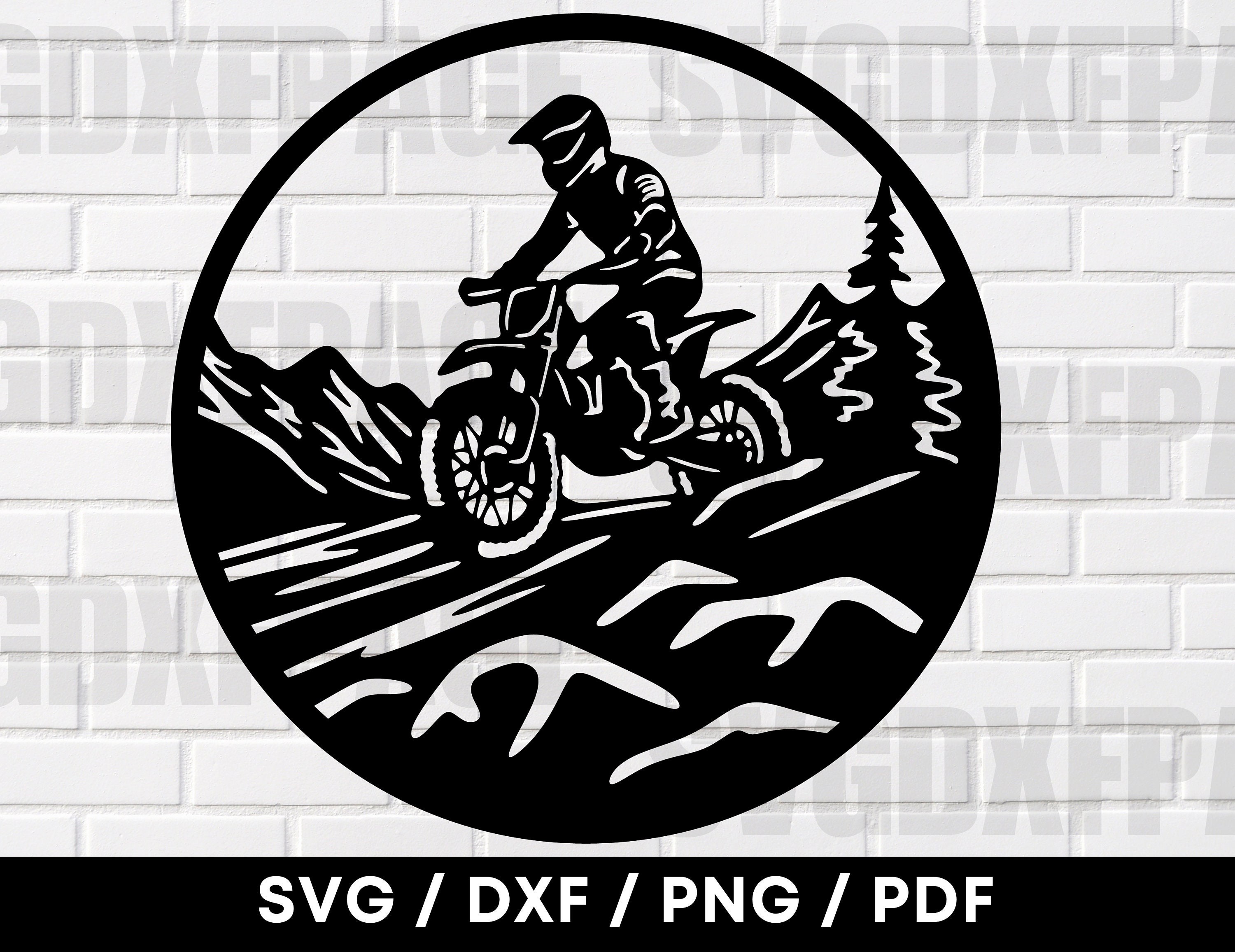 Dirtbike Rider Scene PNG DXF SVG, Motocross Svg, Motocross Silhouette ...