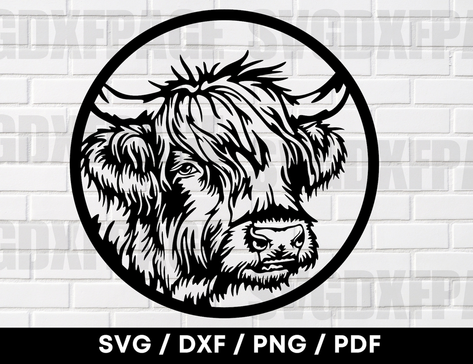 Highland Cow Farm Scene PNG SVG DXF, Highland Cow Svg, Farm Svg, Cow ...
