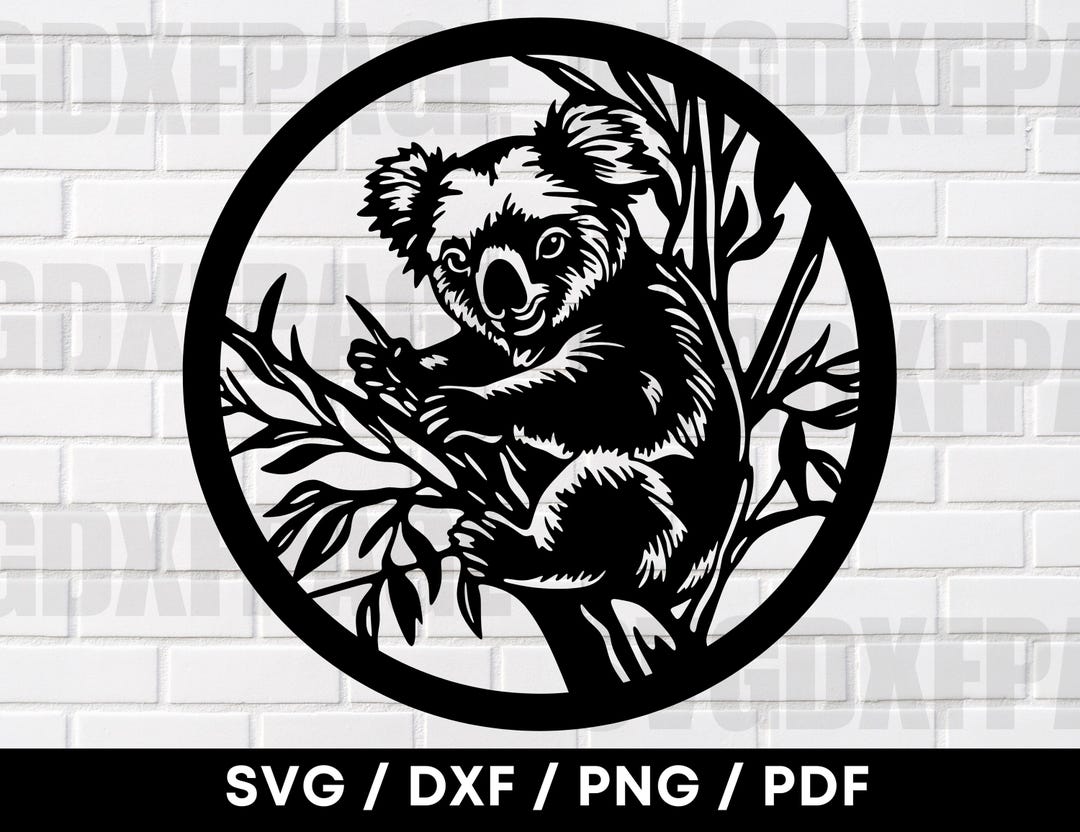 Koala in the Wildlife Scene PNG SVG DXF, Koala Svg, Koala Png, Koala ...