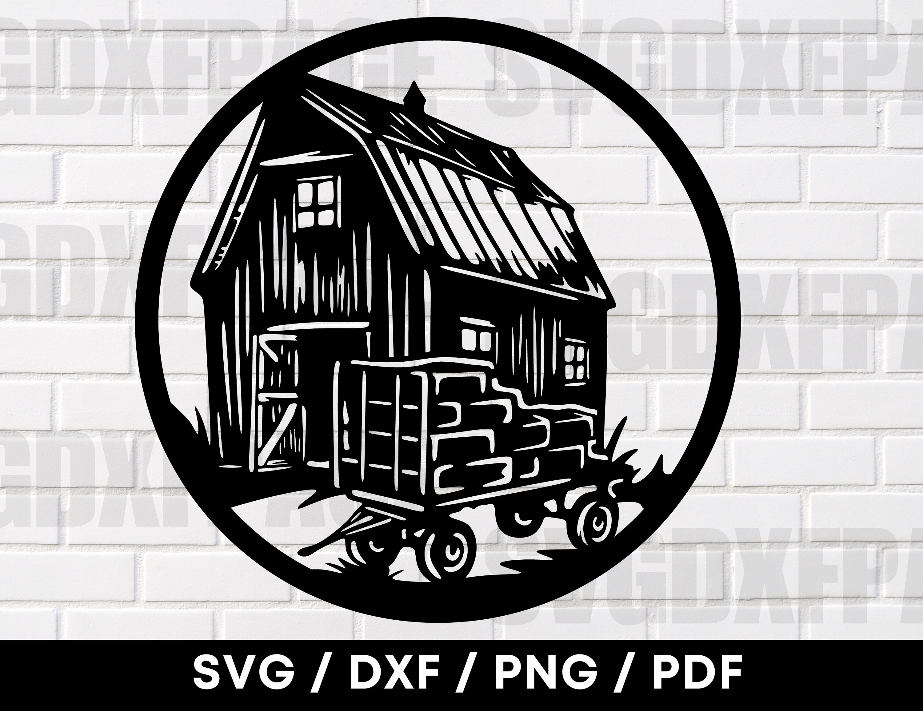 Hay Wagon on the Farm SVG DXF PNG, Farm Svg, Hay Wagon Svg, Dxf for ...
