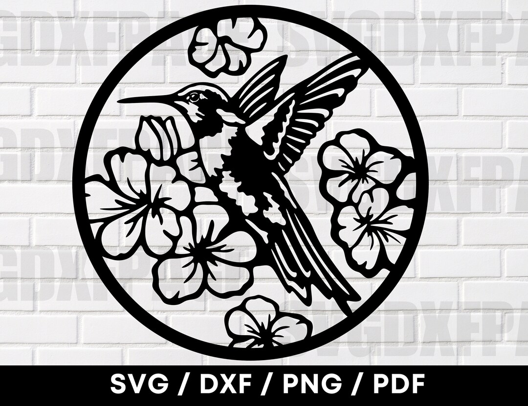 Hummingbird Scene SVG PNG DXF, Hummingbird Png, Dxf Files for Plasma ...