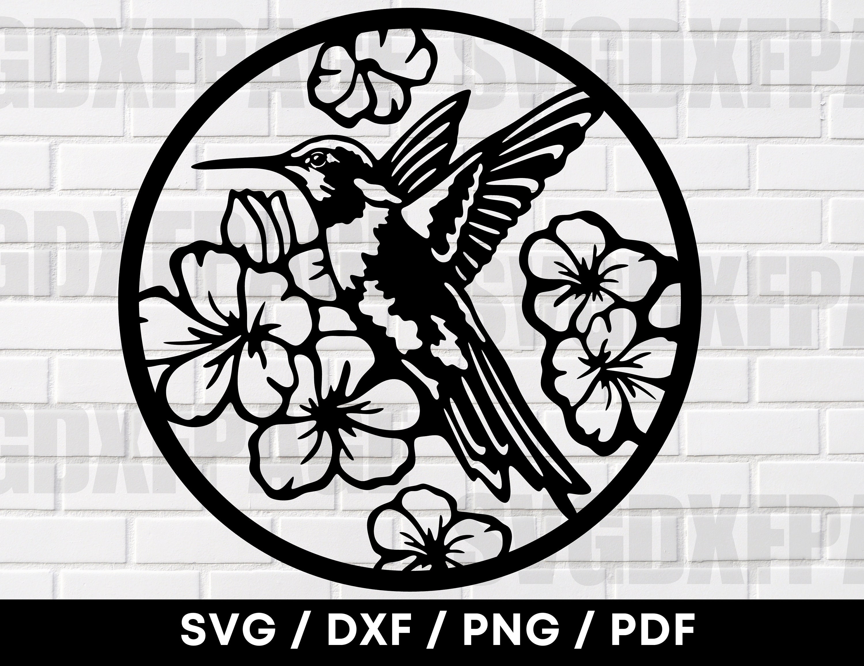 Hummingbird Scene SVG PNG DXF, Hummingbird Png, Dxf Files for Plasma ...
