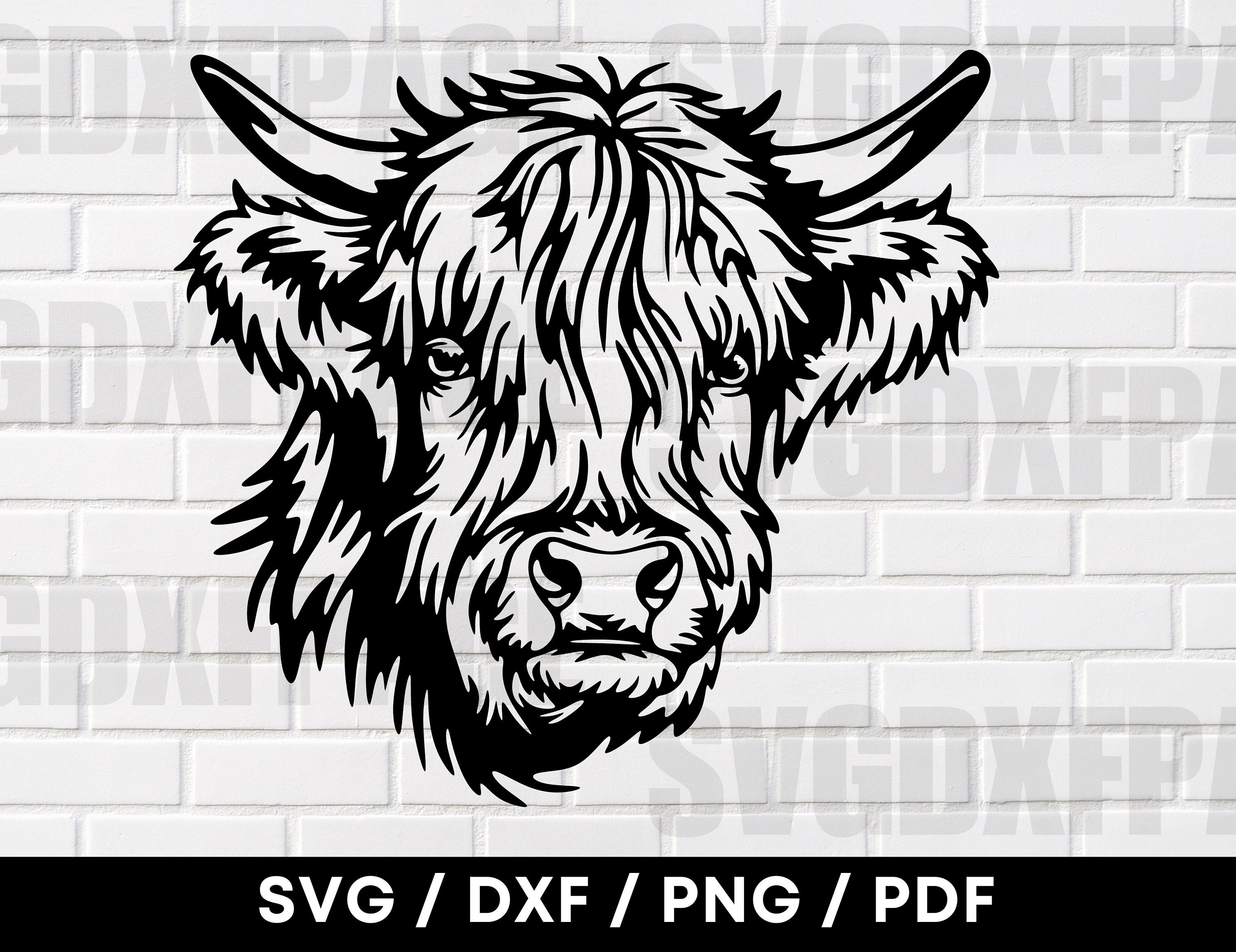 Highland Cow Farm Scene PNG SVG DXF, Highland Cow Svg, Farm Svg, Cow ...