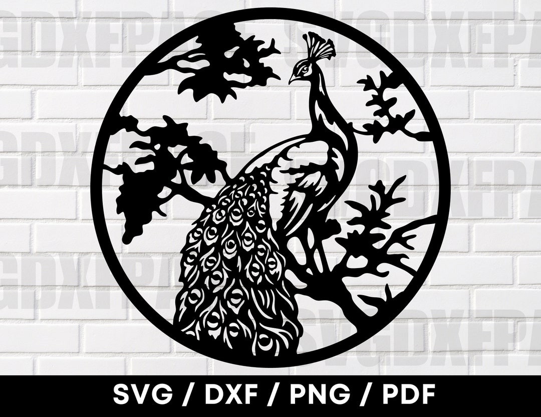 Peacock Scene SVG DXF PNG, Peacock Svg, Peacock Png, Peacock ...