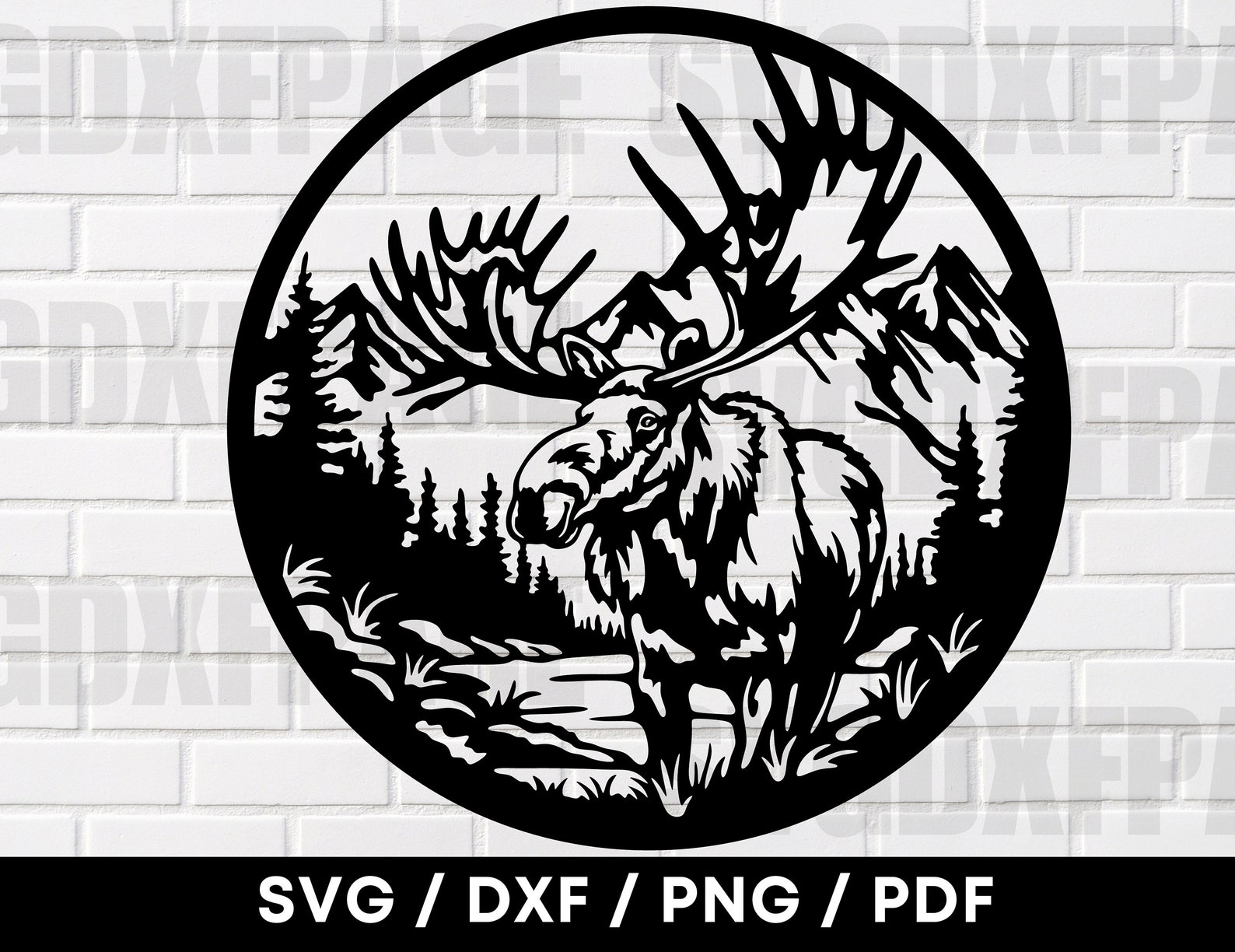 Moose Scene SVG DXF PNG, Moose Png, Dxf Files for Plasma, Cnc Files ...