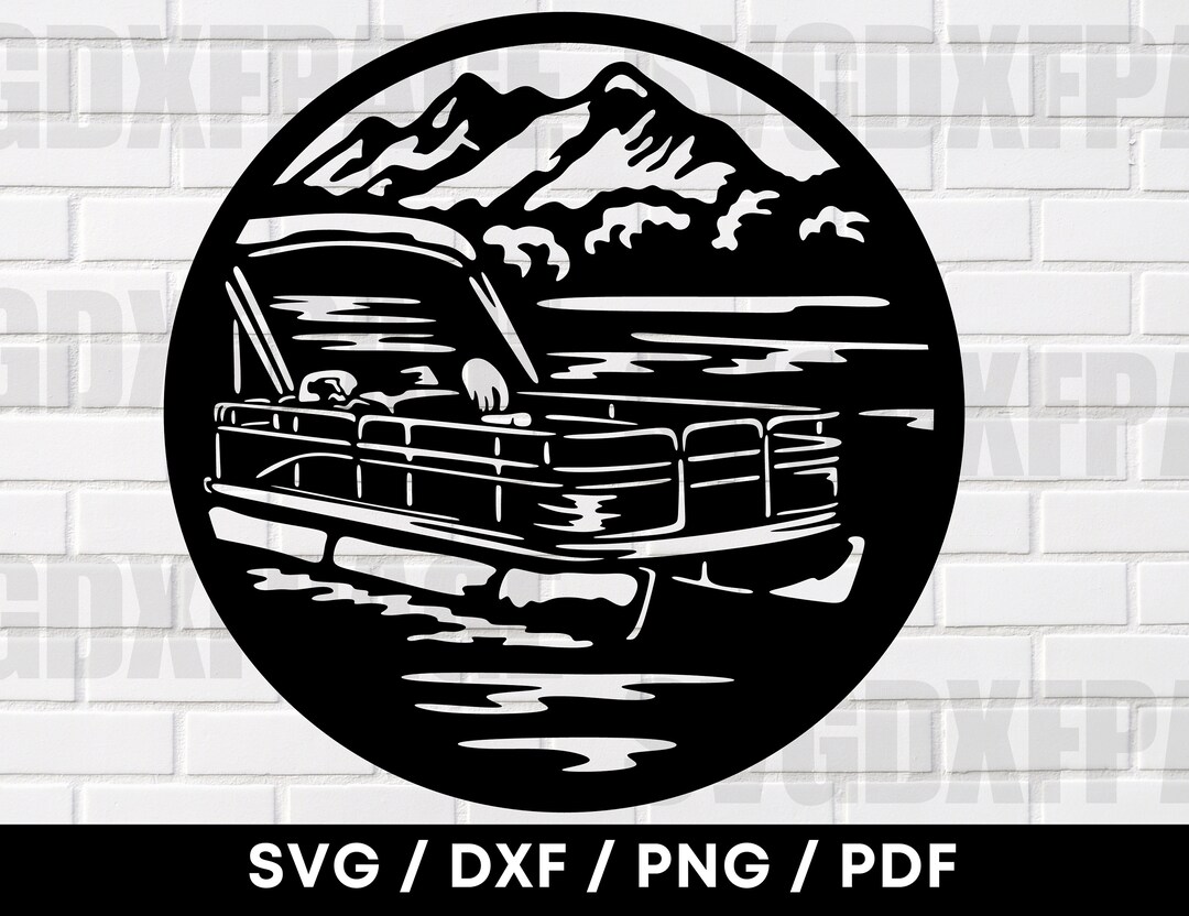 Pontoon Boat SVG DXF PNG, Pontoon Dxf, Dxf Files for Plasma, Pontoon ...
