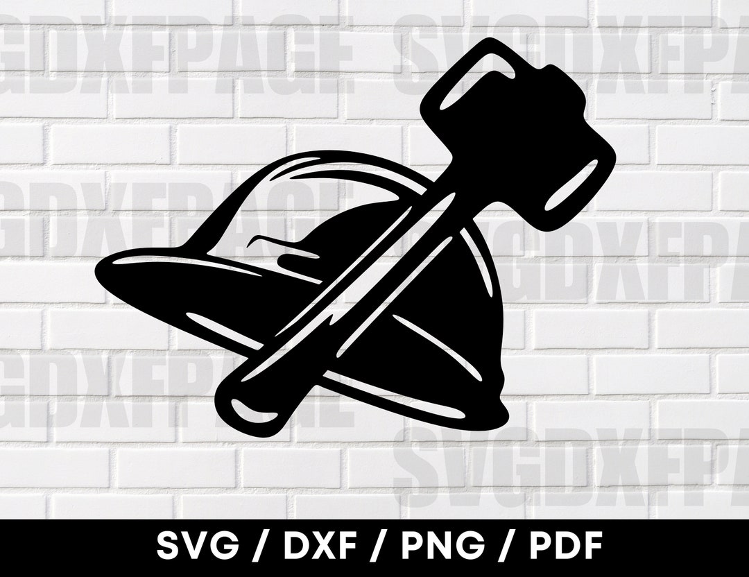Construction Hat With Hammer SVG DXF PNG, Construction Hat Svg ...