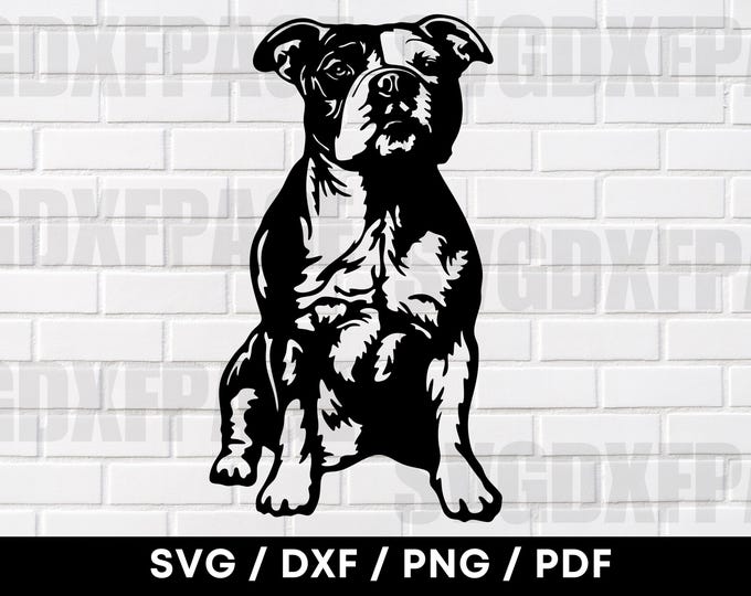 Pitbull Dxf Svg Png Files , Dog , Wall Art , Pitbull , Cut File for Cnc ...