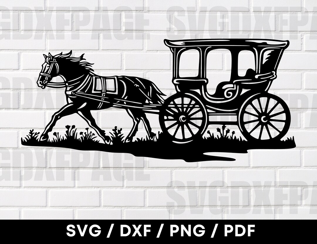 Horse and Buggy SVG DXF PNG, Horse and Buggy Svg, Horse and Buggy ...