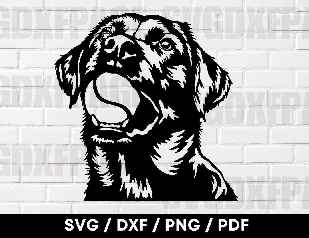 Labrador With Tennis Ball Scene SVG DXF PNG, Labrador Svg, Dog Svg, Dog ...