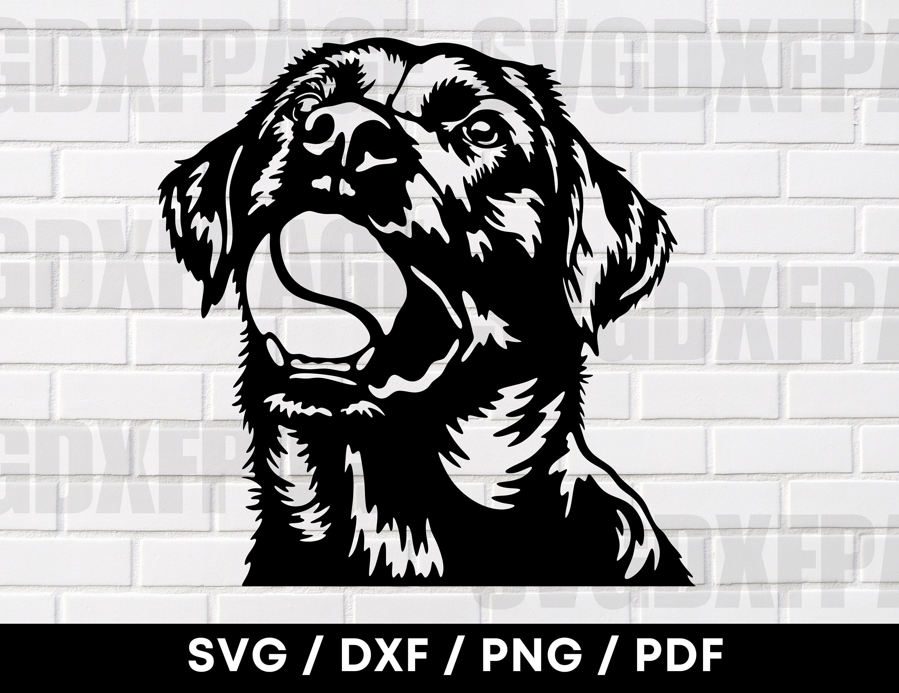 Labrador With Tennis Ball Scene SVG DXF PNG, Labrador Svg, Dog Svg, Dog ...