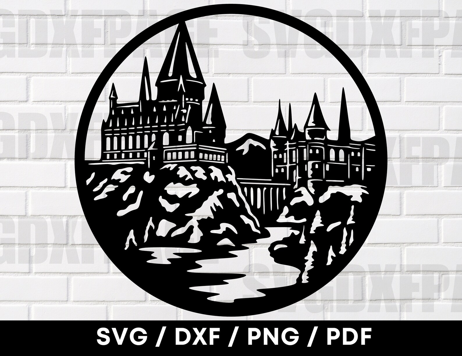 Magical Castle Scene DXF PNG SVG, Castle Svg, Dxf File for Plasma ...