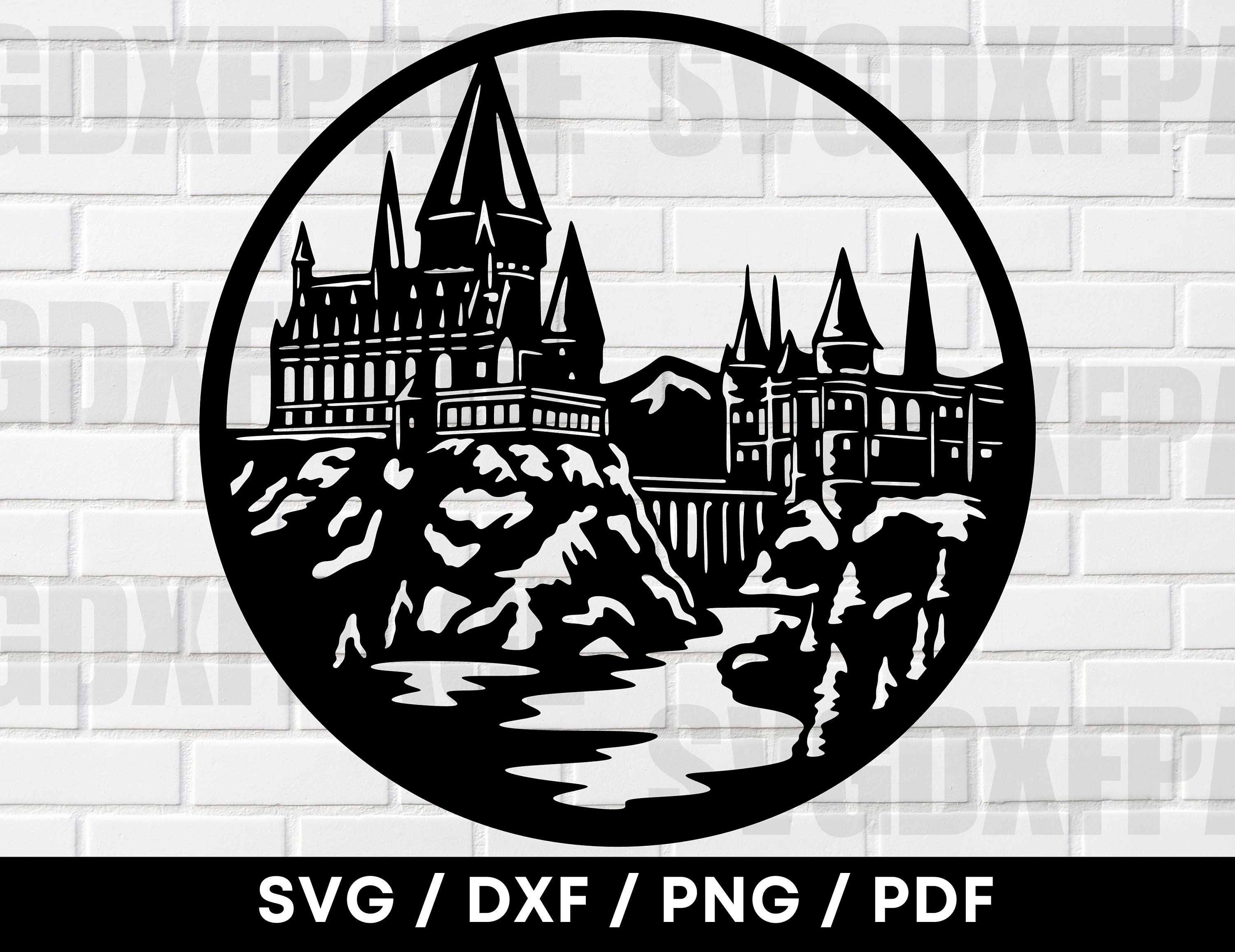 Magical Castle Scene DXF PNG SVG, Castle Svg, Dxf File for Plasma ...
