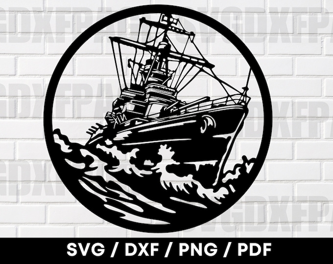 Navy Warship SVG DXF PNG, Navy Svg, Dxf Files for Plasma, Us Battleship ...