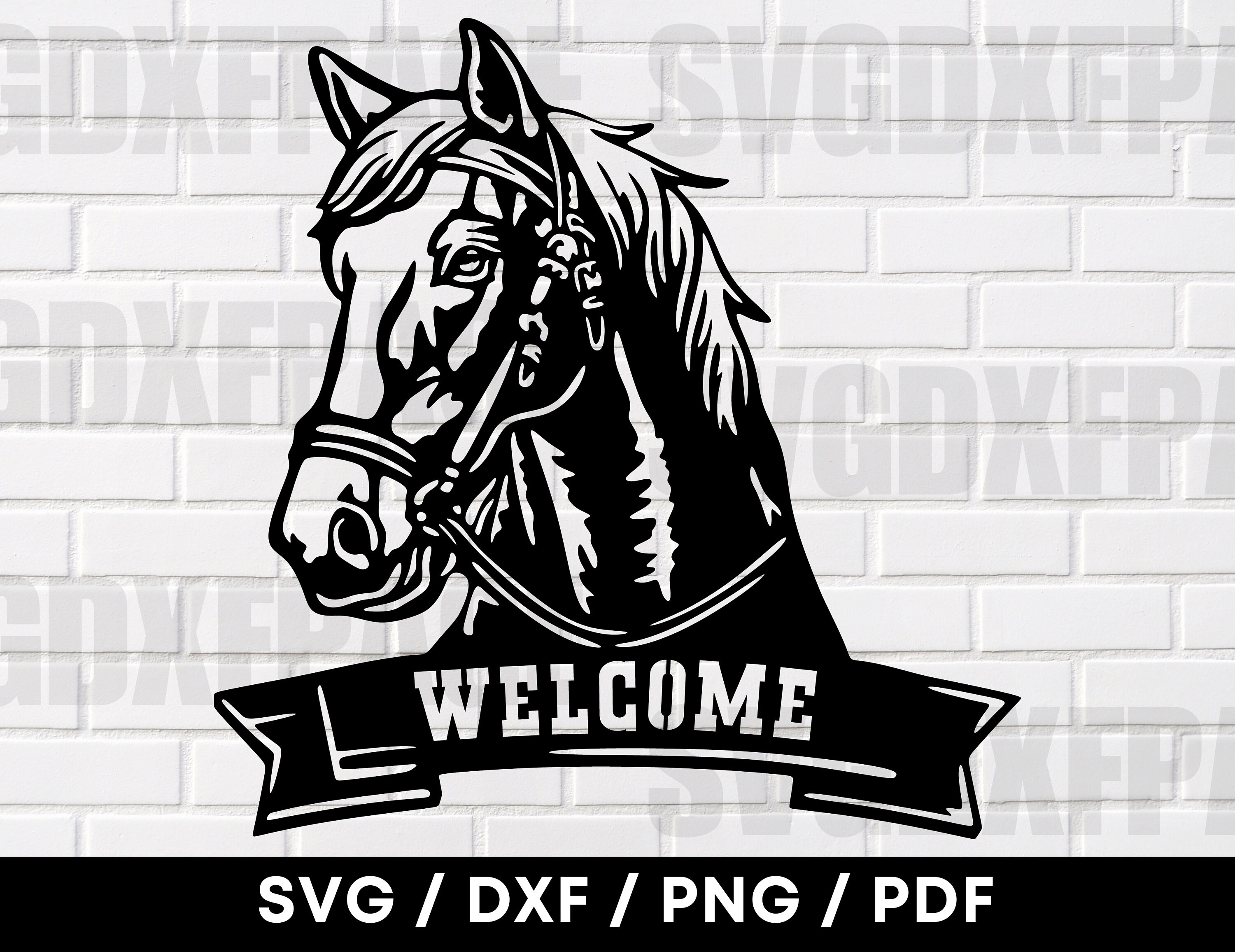 Horse Ranch Welcome Sign PNG DXF SVG, Farm House Silhouettes, Country ...