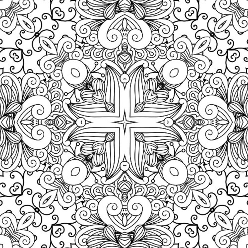 Art Therapy Mandala Digital/printable Coloring Book - Etsy